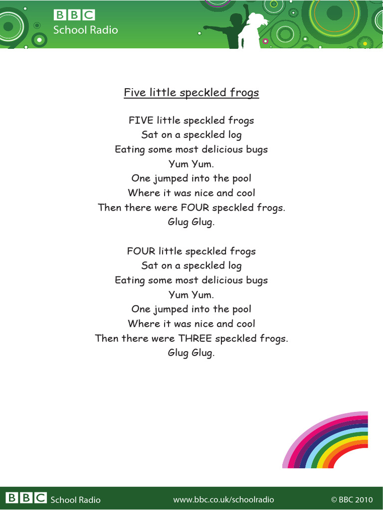 Five_little_speckled_frogs_lyrics | PDF