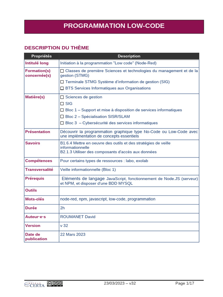 Programmation Low Code (Node Red) | PDF | Programmation informatique | JavaScript