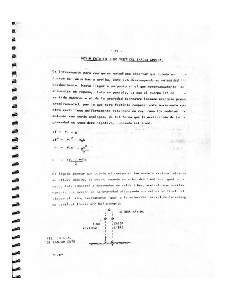 Movimiento en Tiro Vertical (Hacia Arriba) - 1 | PDF