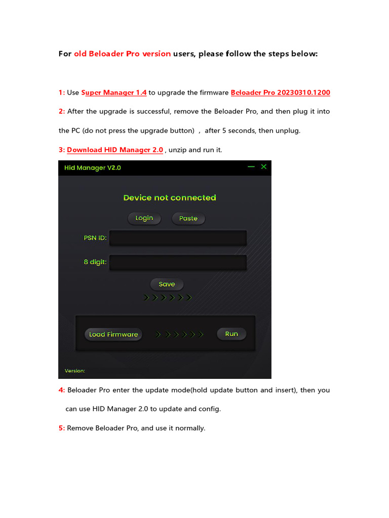 Beloader Pro Firmware Upgrade Guide | PDF | Business | Technology ...