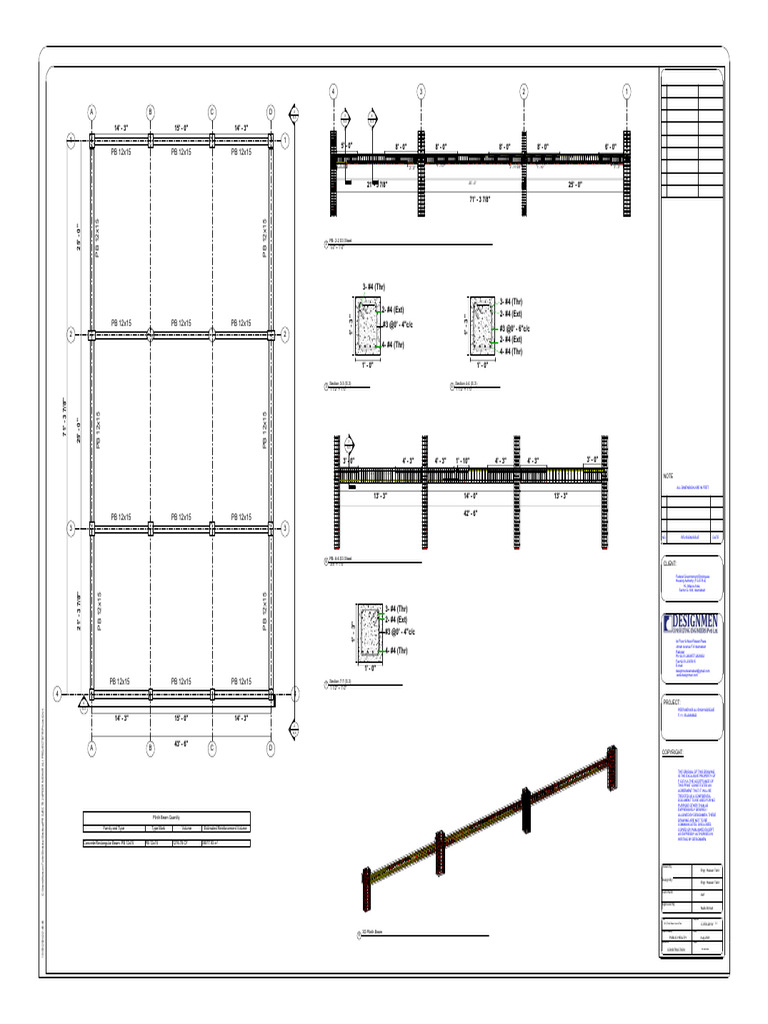 Plinth Beam Layout and Details | PDF