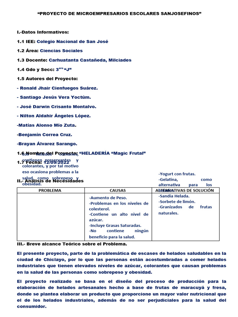 Proyecto Terminado de CCSS | PDF | Helado | Obesidad