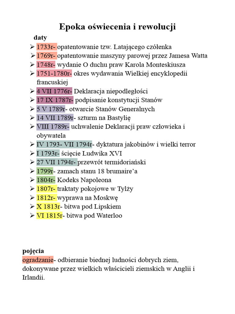 Epoka Oswiecenia I Rewolucji | PDF