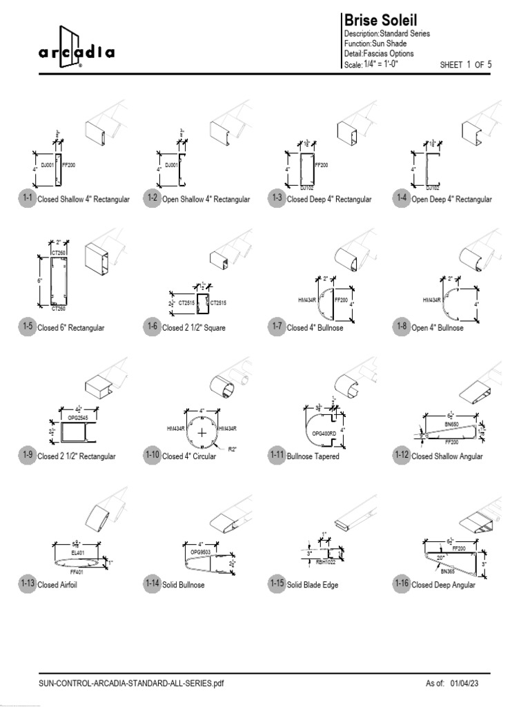 Sun Control Arcadia Standard ALL Series | PDF