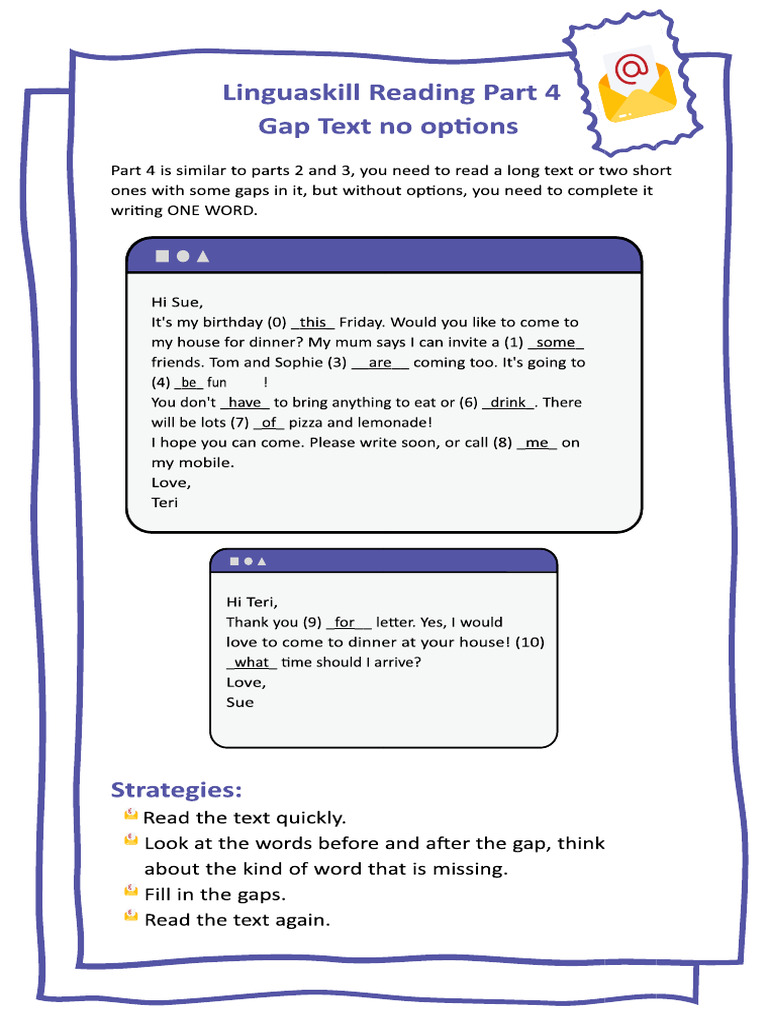 Linguaskill Reading Part 4 Gap Text No Options[1] | PDF