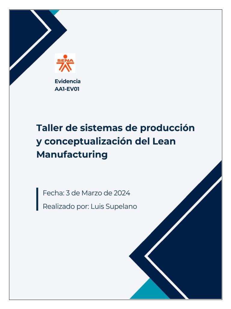 Taller de Sistemas de Producción y Conceptualización Del Lean Manufacturing | PDF | Lean ...