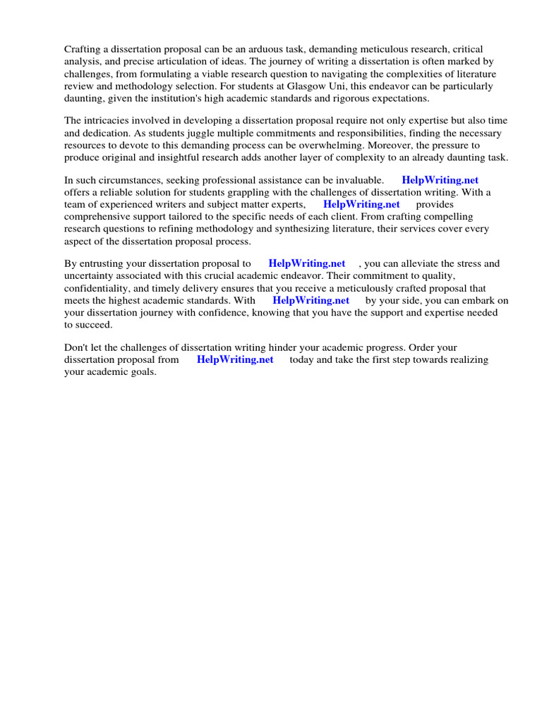 Glasgow Uni Dissertation Proposal | PDF | Thesis | Methodology