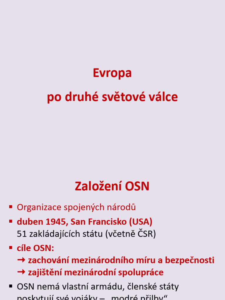 21 Evropa Po Druhe Svetove Valce 2 | PDF