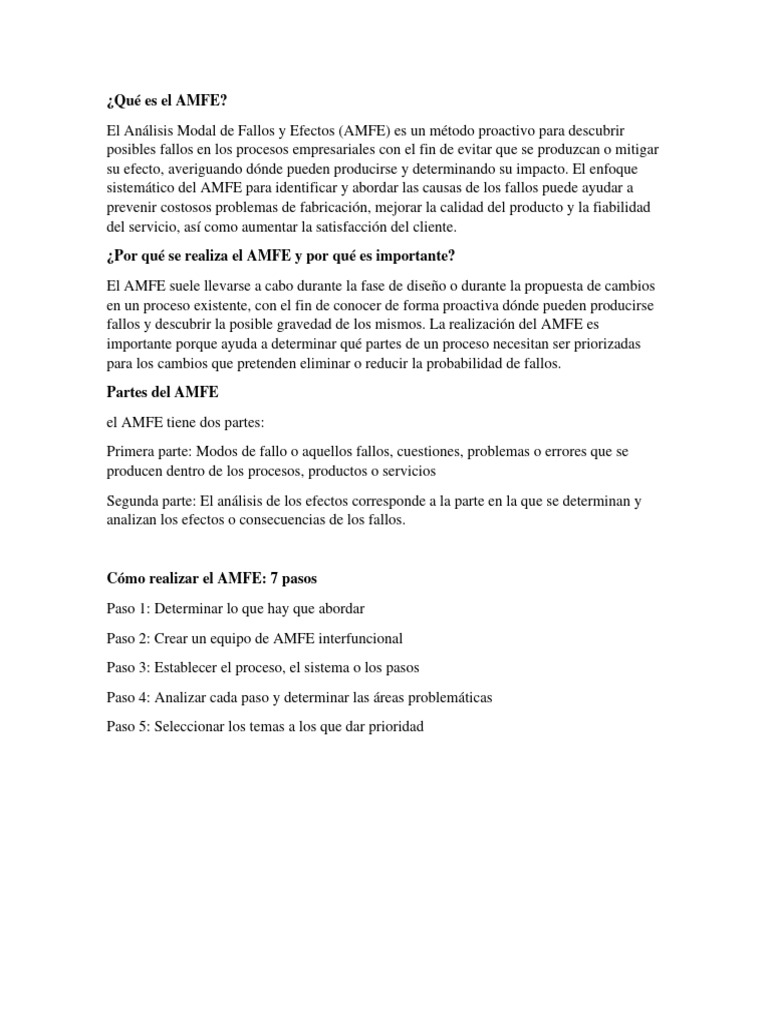 Qué Es El AMFE | PDF | Negocios | Informática