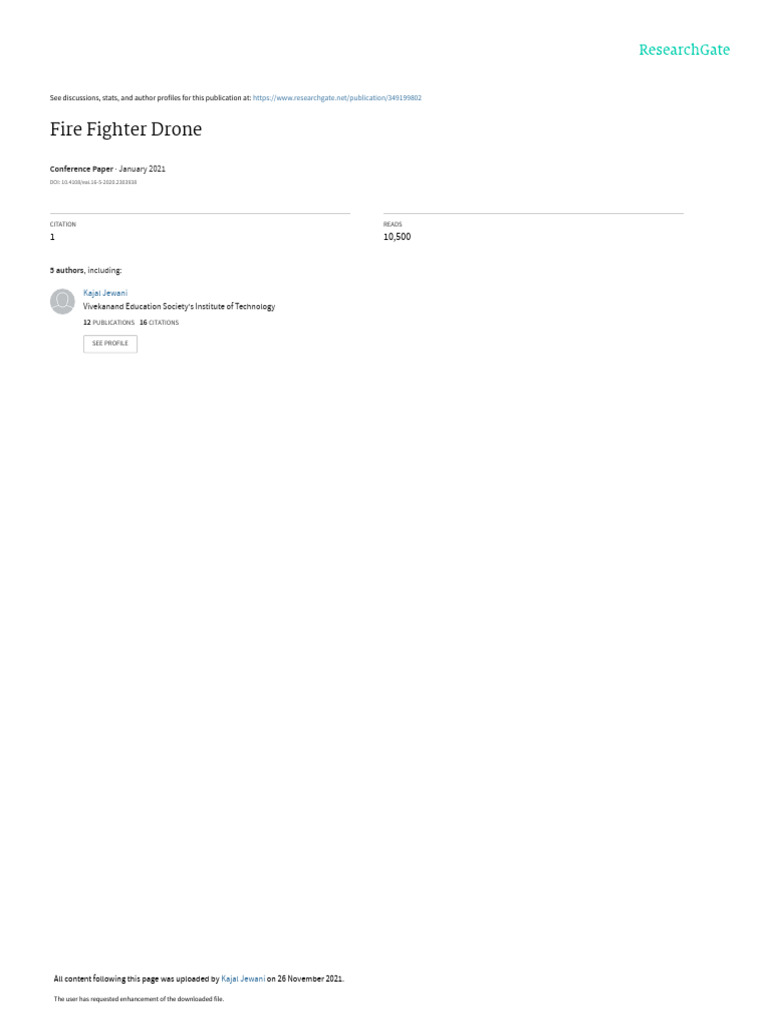 Fire Fighter Drone | PDF | Fire Engine | Unmanned Aerial Vehicle