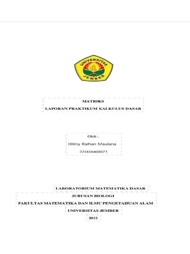 Makalah Kalkulus Matrix | PDF