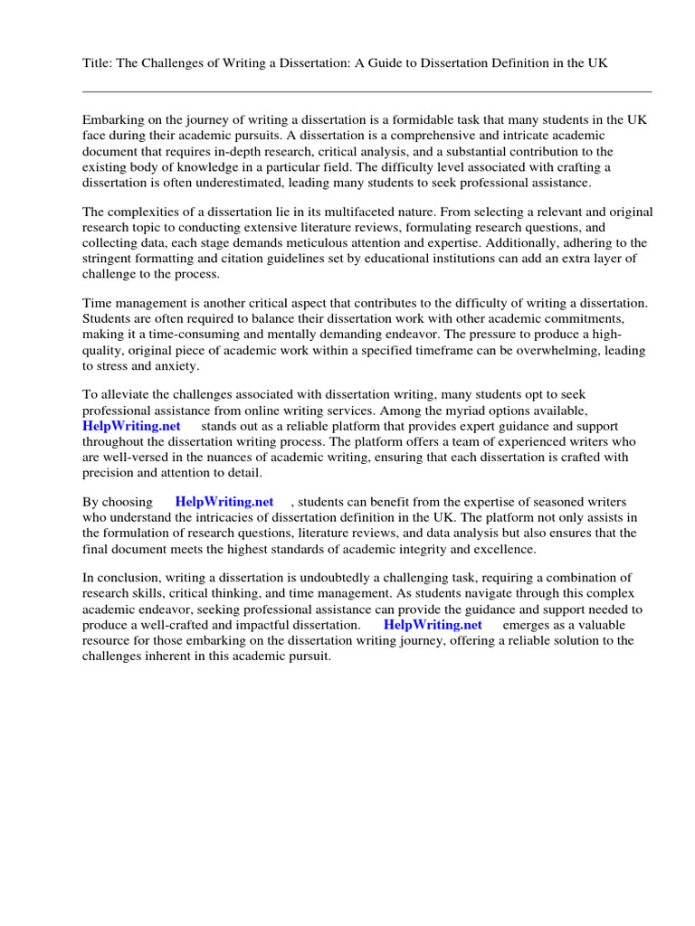 Dissertation Definition Uk Pdf Thesis Essays