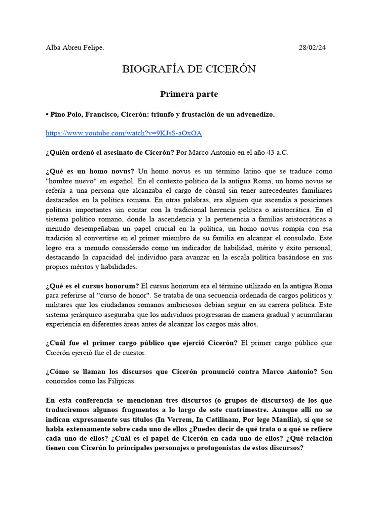 Cicerón | PDF | Cicerón | Republica Romana