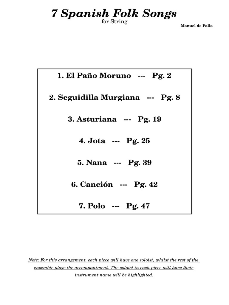 7 Spanish Folk Songs | PDF | Baroque Music | Necked Lutes