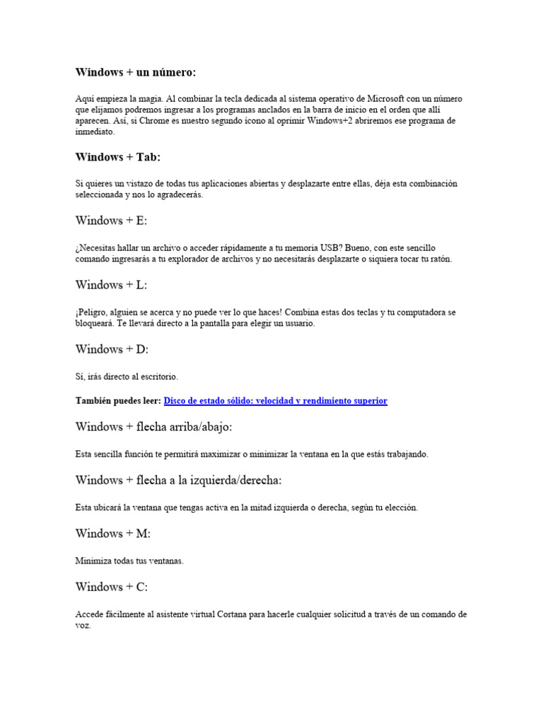 Atajos Utilizando Tecla Windows Y Control 2024 Pdf Ventana