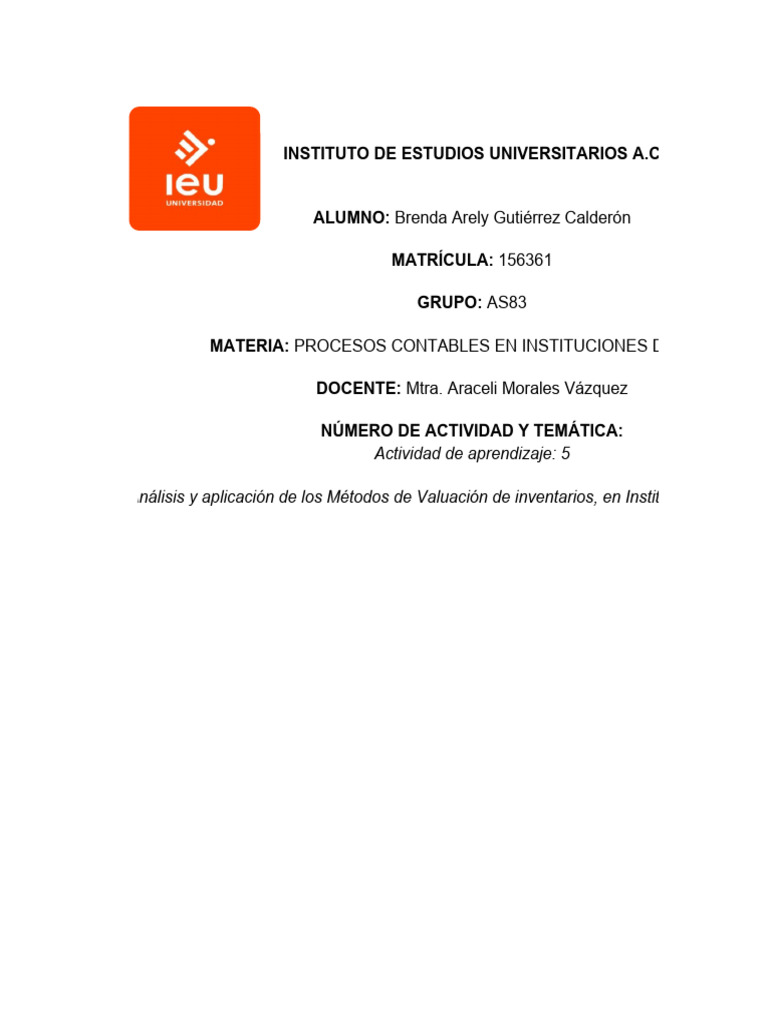 Actividad 5 BAGC | PDF | Contabilidad | Economias