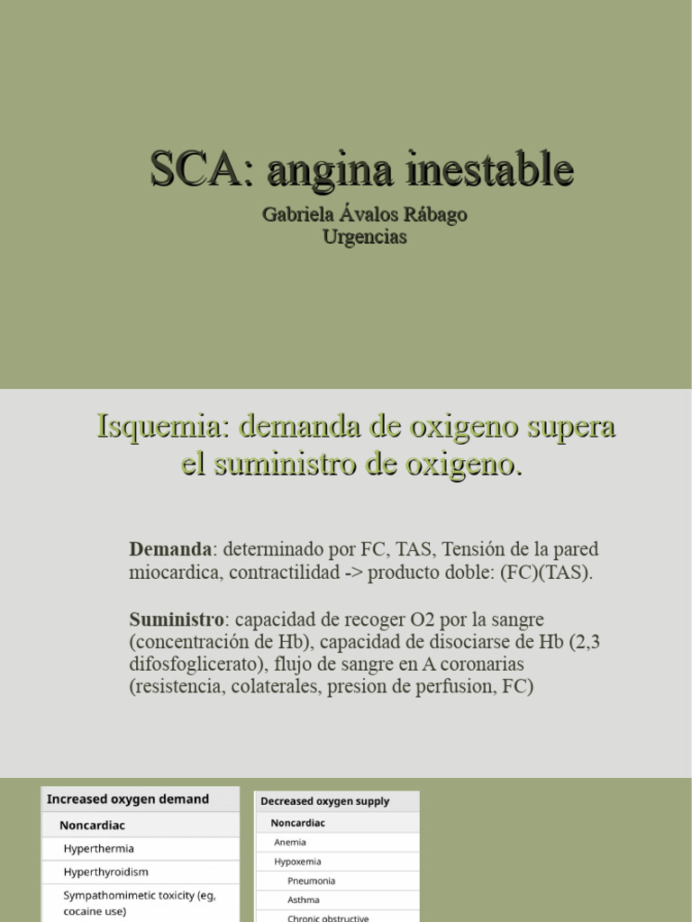 Angina Inestable y Síndrome Isquémico | PDF | Plaqueta | Especialidades ...