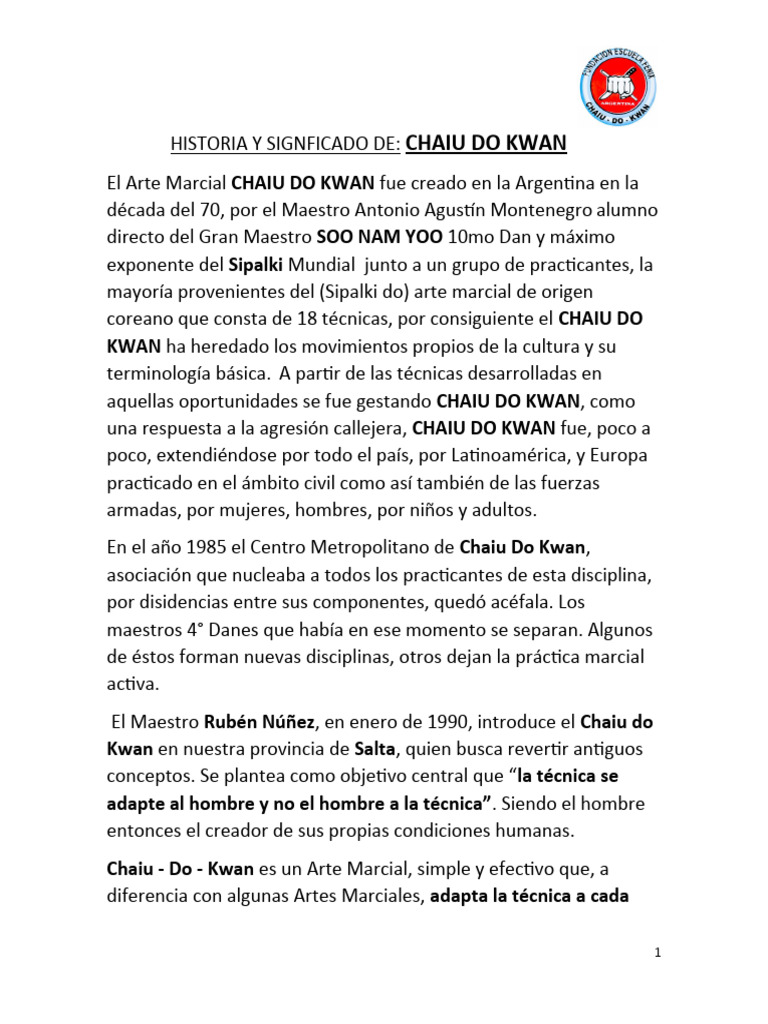 Historia Del Chaiu Do Kwan | PDF
