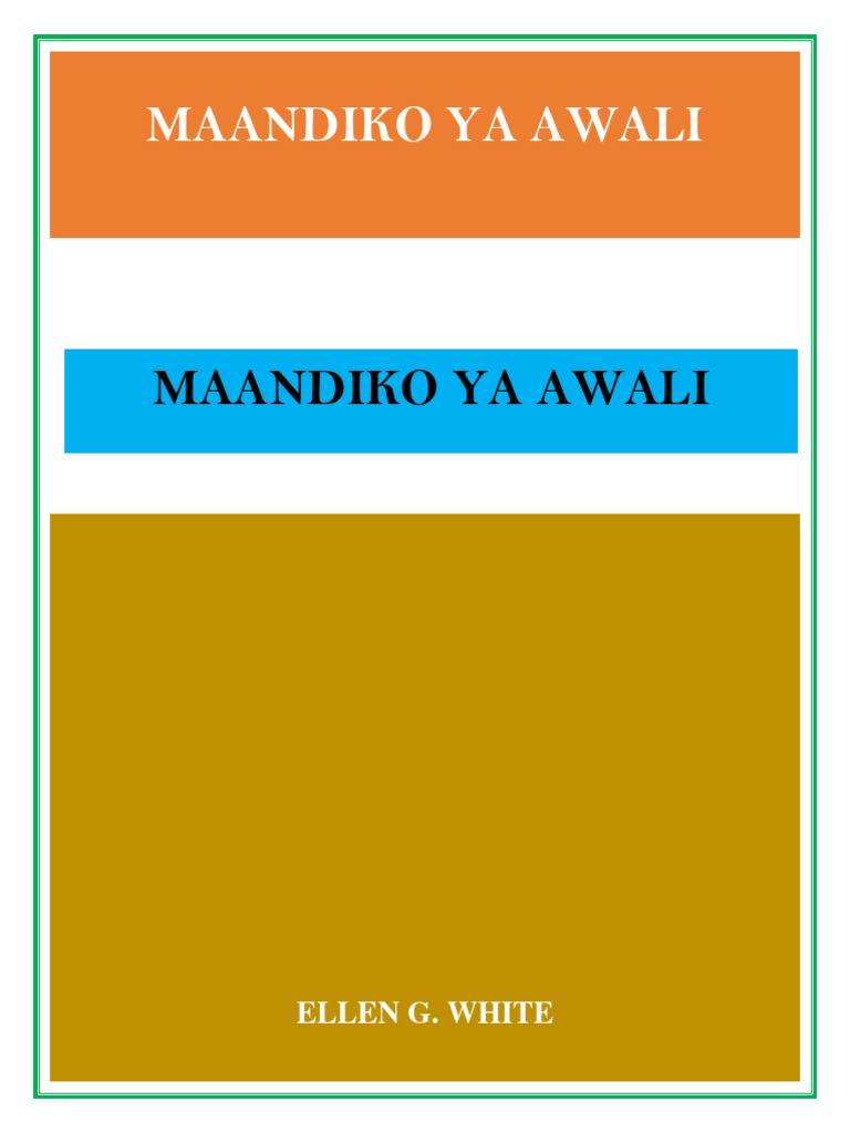 Maandiko Ya Awali. | PDF