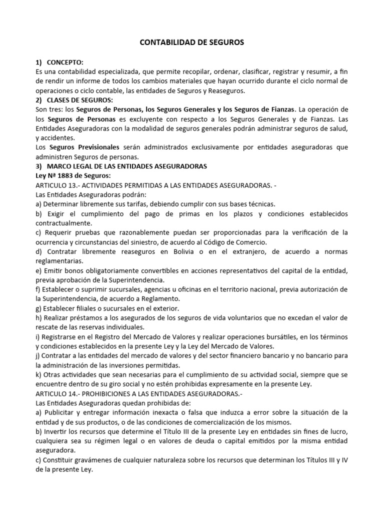 Contabilidad de Seguros | PDF | Seguro | Reaseguro