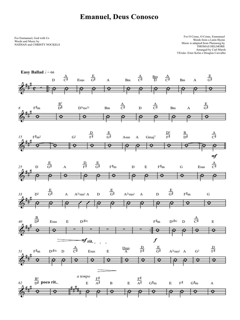 8 Emmanuel, God With Us - O Come, Emmanuel Base 2 | PDF | Church Music