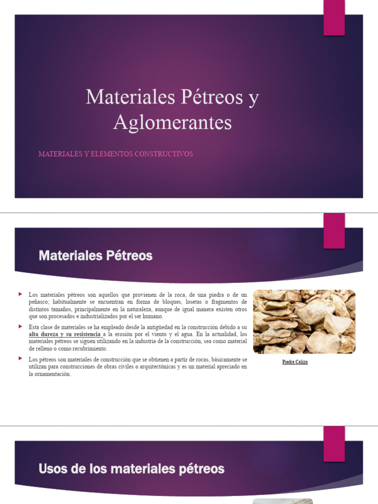 Materiales Pétreos y Aglomerantes | PDF | Yeso | Lima (Material)