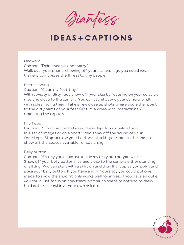 GIANTESS Script | Download Free PDF | Foot GIANTESS Script | Download Free PDF | Foot