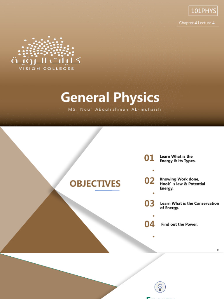 Energy Concepts in Physics 101 | PDF | Force | Kinetic Energy