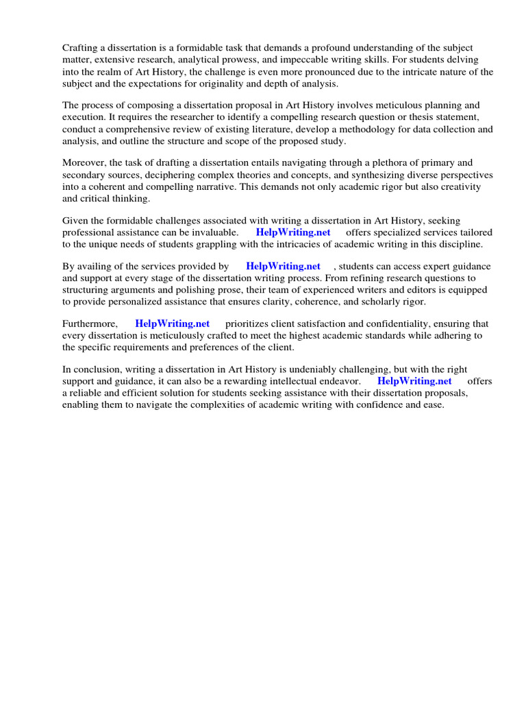 Sample Dissertation Proposal Art History | PDF | Thesis | Plagiarism