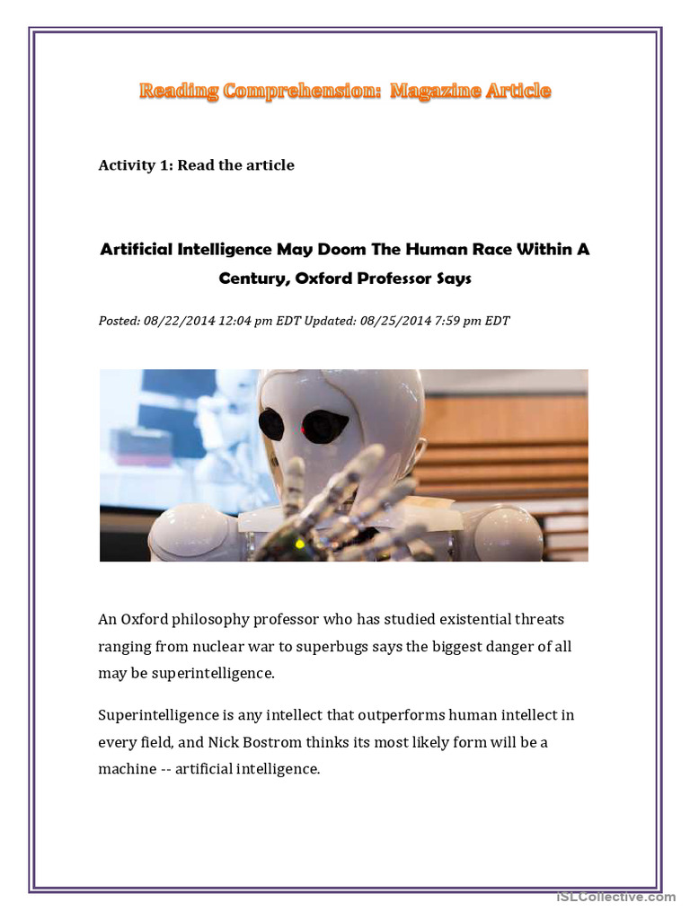 AI's Existential Threat: Bostrom's View | PDF | Artificial Intelligence ...