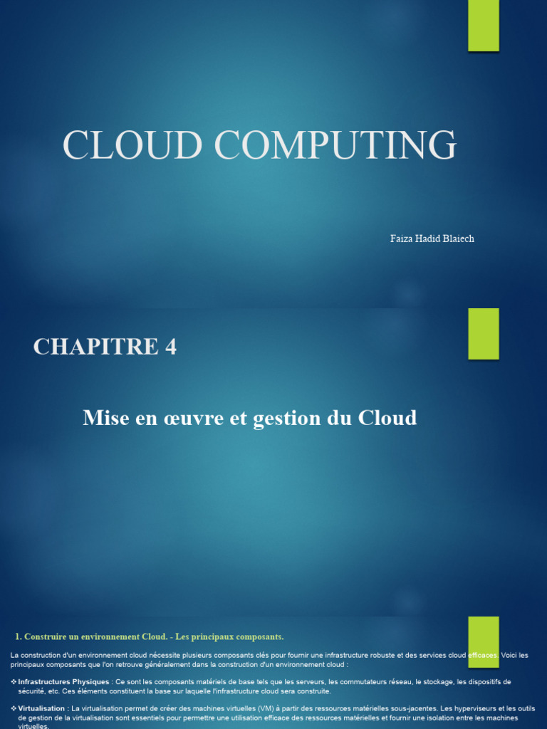 Cours - Cloud - Chapitre 4 | PDF | Service-level agreement | Cloud computing