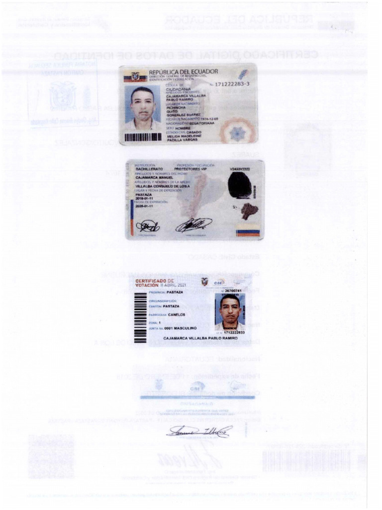 Cedula Pablo Cajamarca-6 | PDF