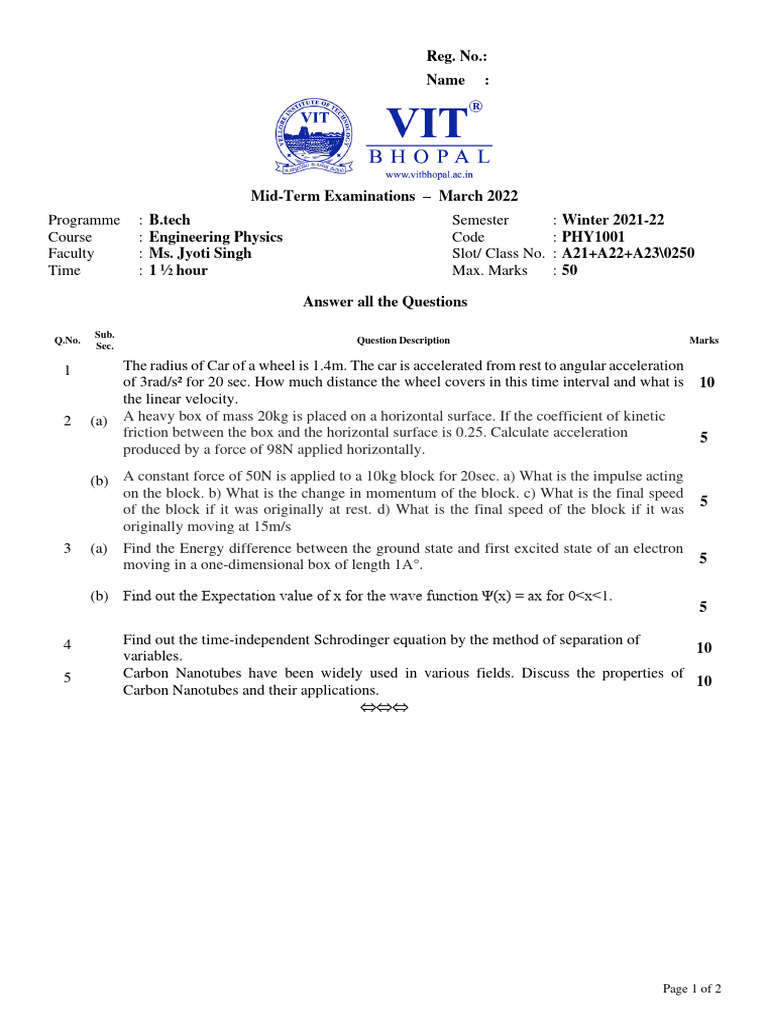 Engineering Physics | PDF | Force | Physical Quantities