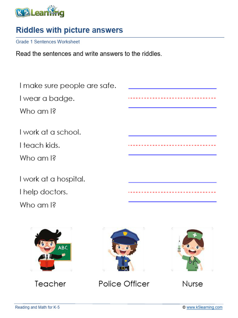 Grade 1 Riddles with Picture Answers | PDF