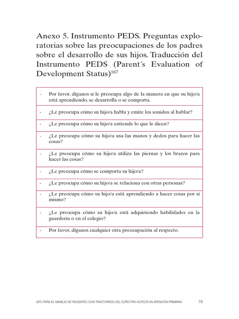 Instrumento PEDS | PDF