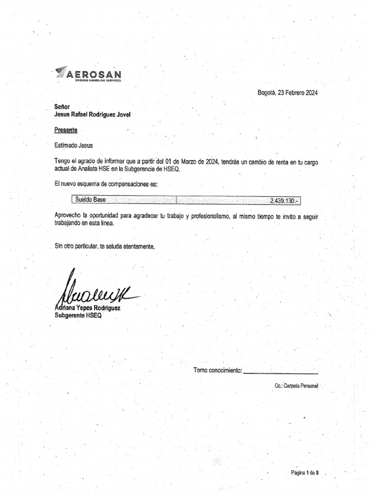 Carta Oferta Firmada | PDF