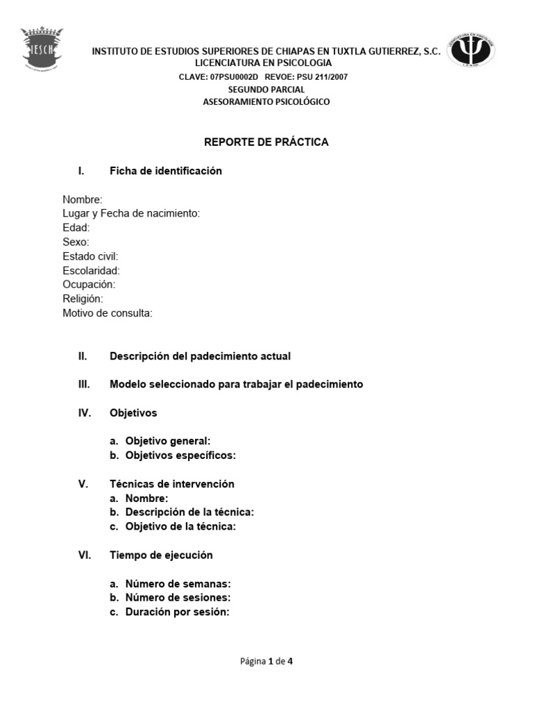 Reporte de Práctica Segundo Parcial | PDF | Sicología