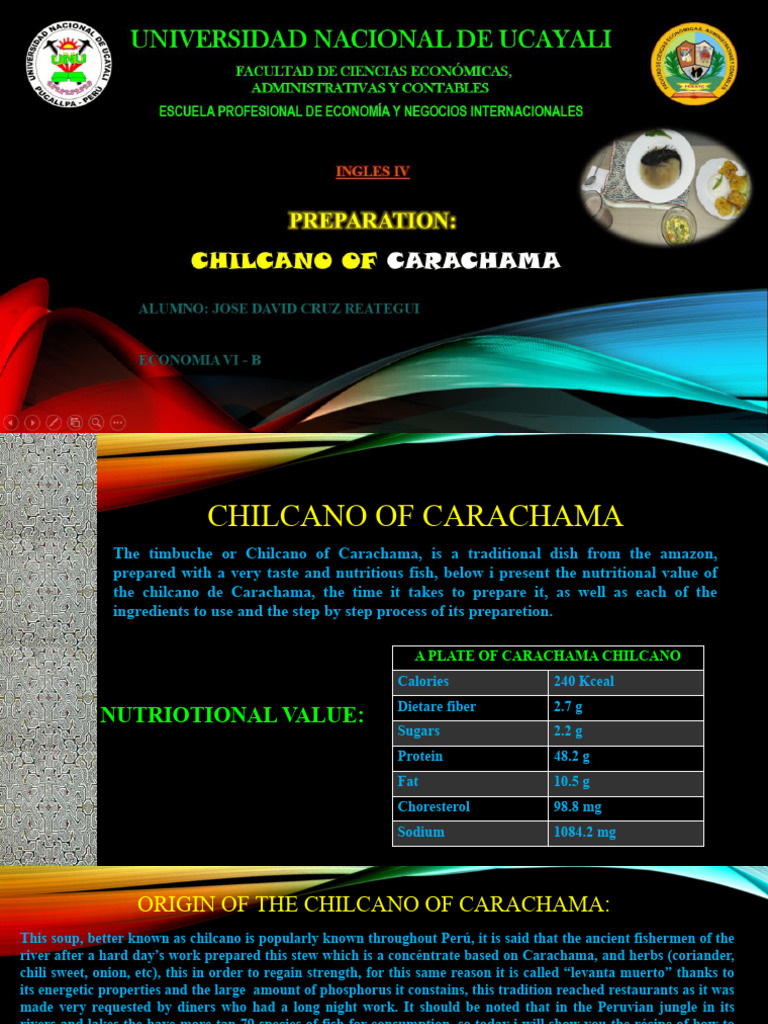 Presentación Chilcano of Carachama | PDF | Foods | Asian Cuisine