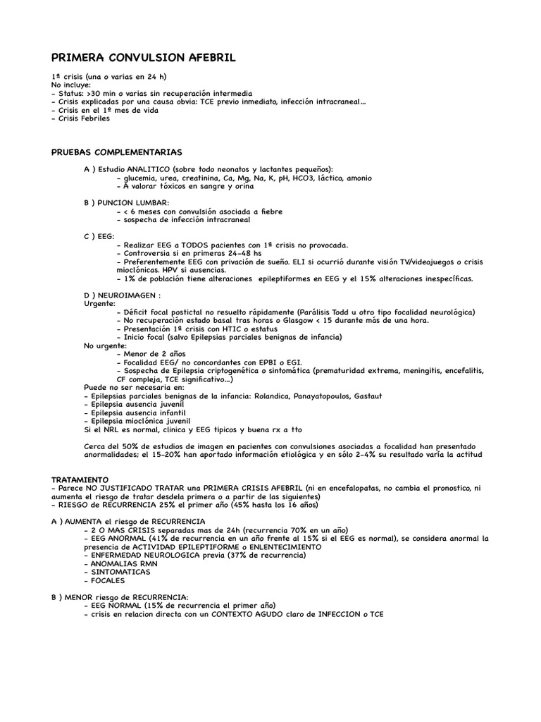 Primera Convulsion Afebril | PDF | Epilepsia | Neurociencia