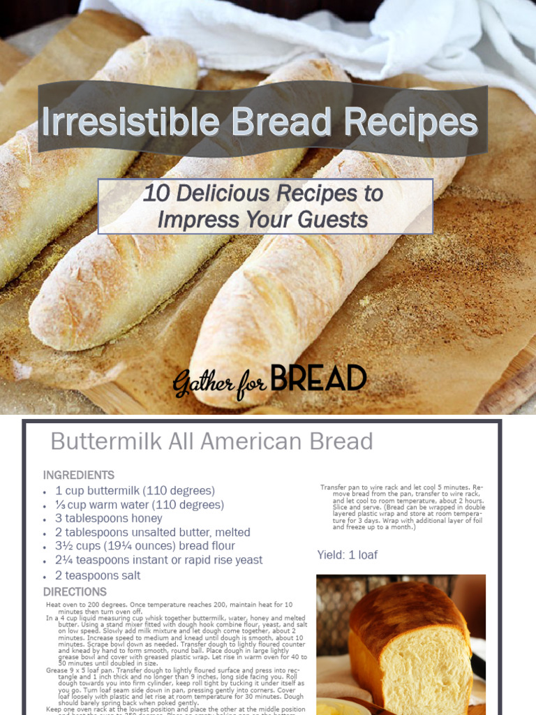 10 Irresistible Bread Recipes Gather For Bread | PDF | Teaspoon | Breads