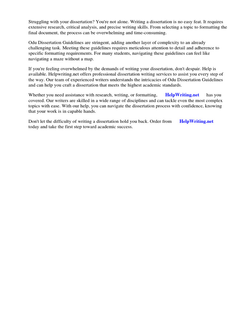 Odu Dissertation Guidelines | PDF | Thesis | Doctor Of Philosophy