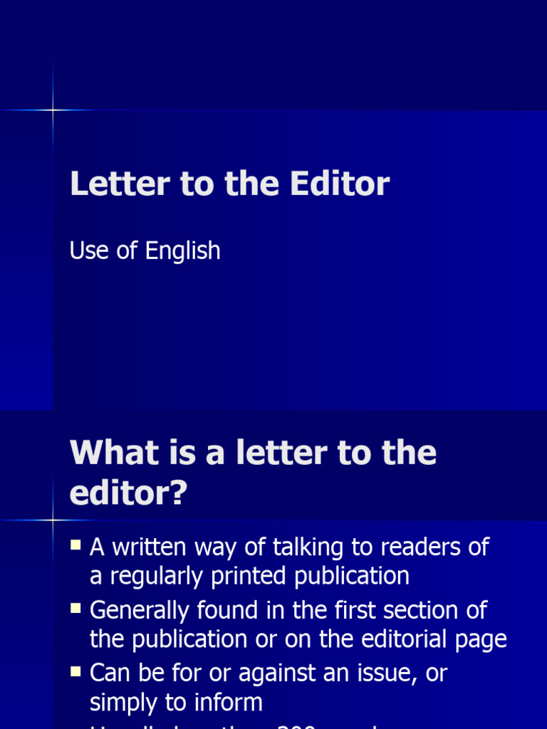 Letter To The Editor | PDF | Letter To The Editor | Human Communication