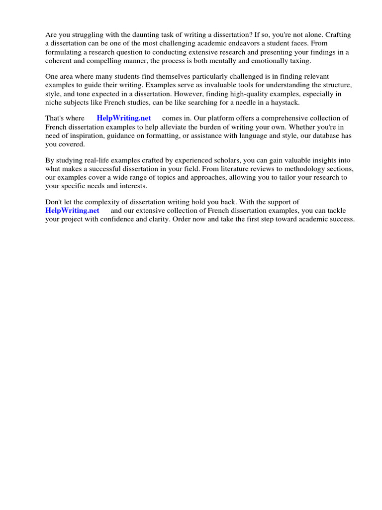 French Dissertation Examples | PDF | Thesis | Palliative Care