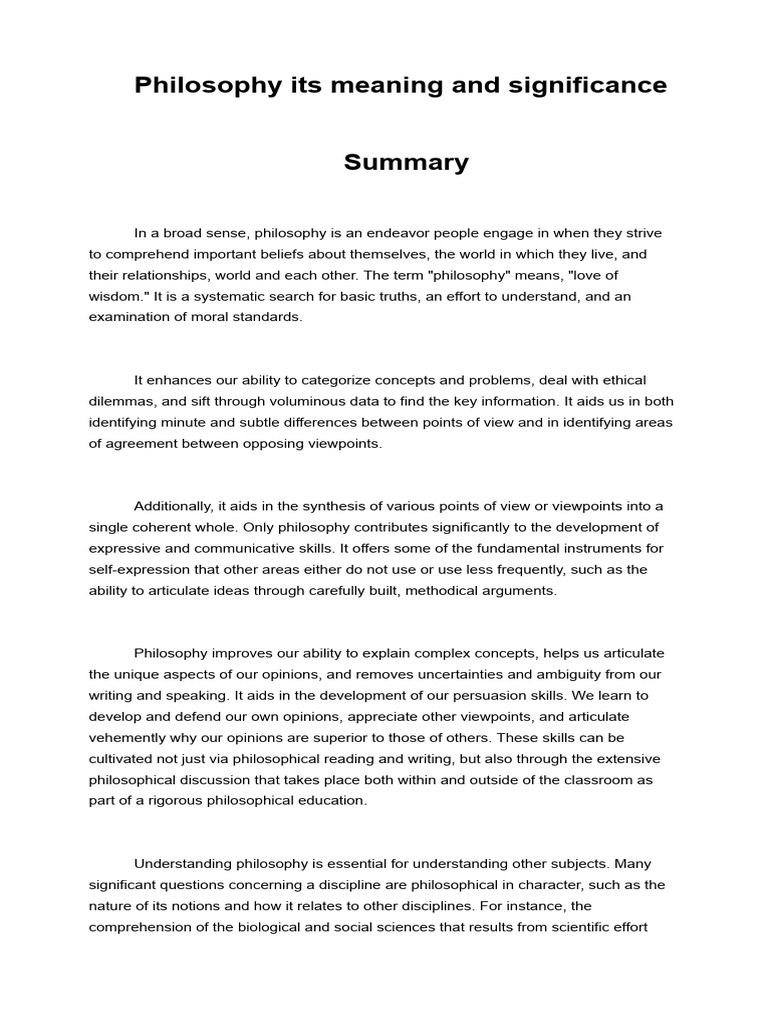 Scratch Philosophy Its Meaning and Significance. | PDF | Science ...