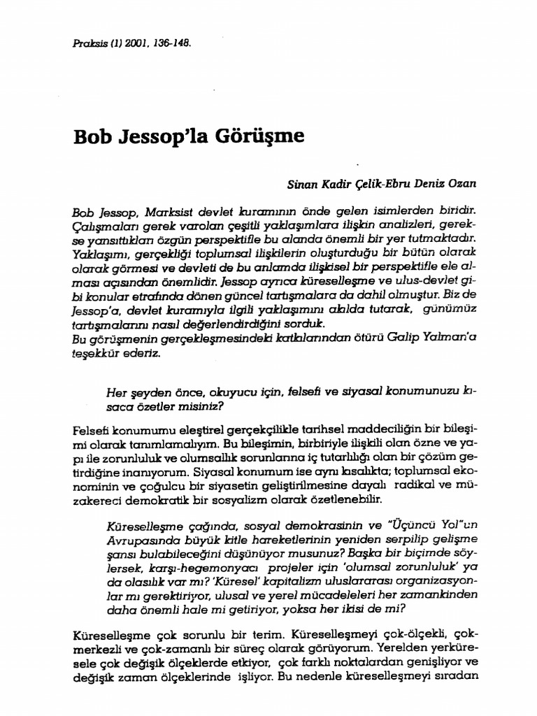 Bob Jessop Görüşme | PDF