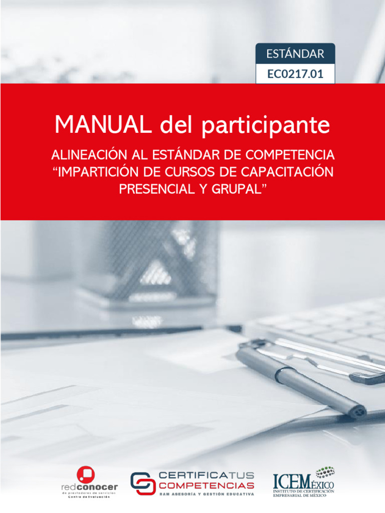 Ec0217.01 Manual Del Participante | PDF | Aprendizaje | Evaluación