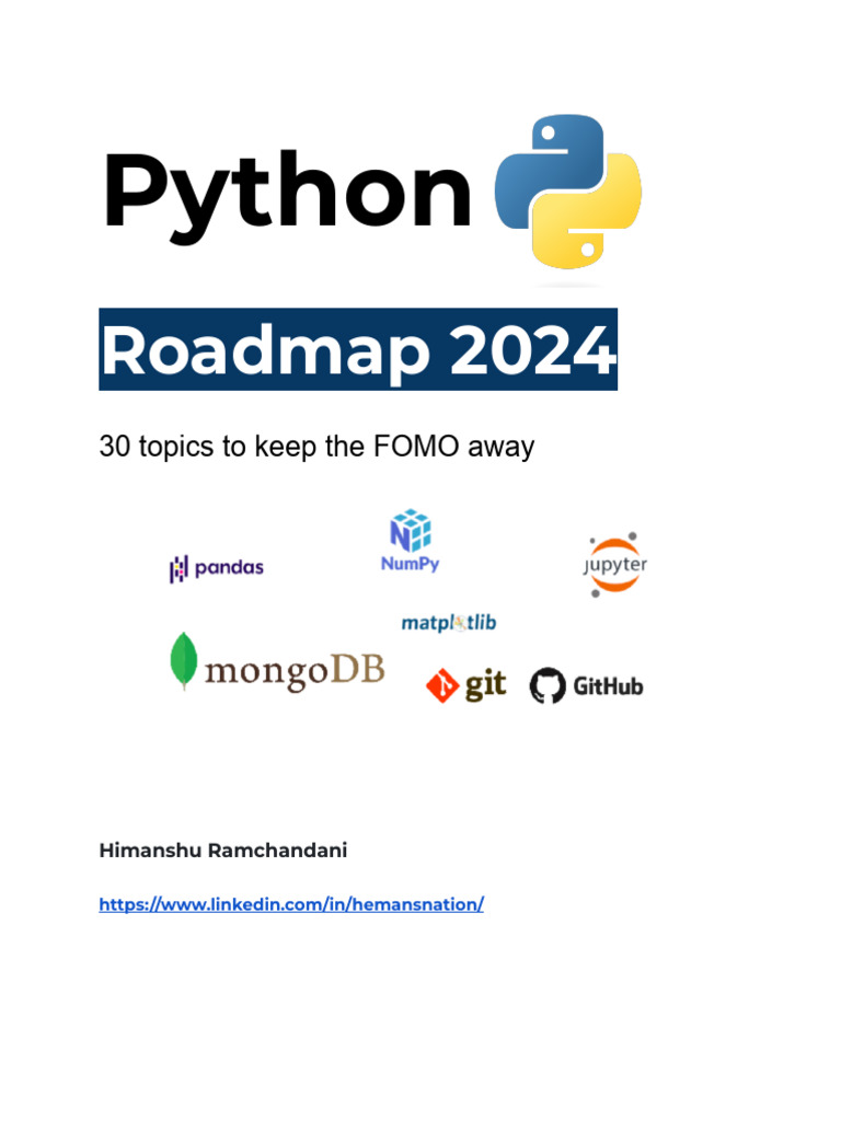 Python Roadmap 2024 1705755575 | PDF | Python (Programming Language) | Control Flow
