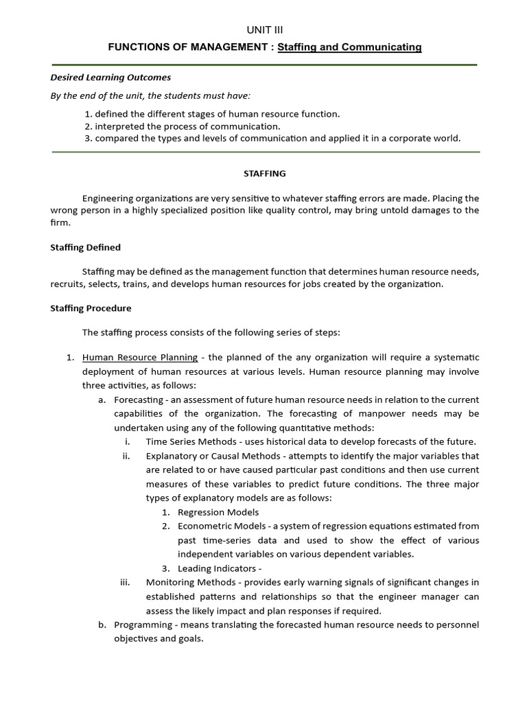 Lecture 04 Staffing and Communicating | PDF | Regression Analysis ... Lecture 04 Staffing and Communicating | PDF | Regression Analysis ...