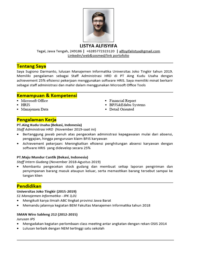 Contoh CV FIX | PDF