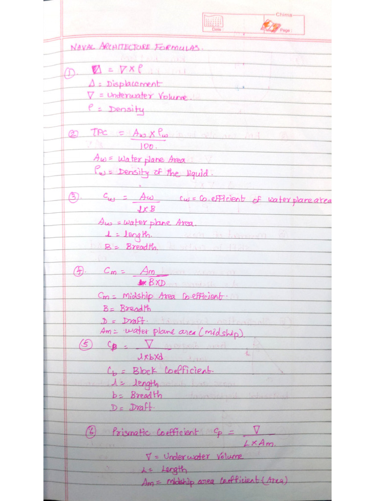 Naval Formulas | PDF